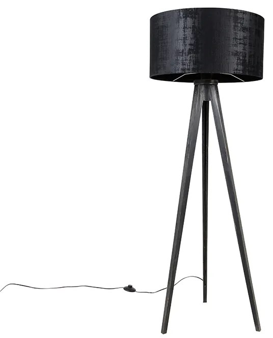 Stojací lampa stativ černý se stínidlem černý 50 cm - Tripod Classic