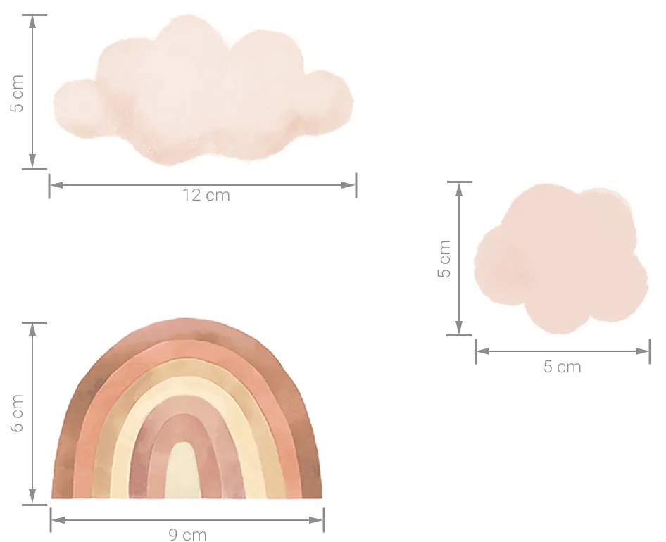Nálepky na stěnu DUHY béžové