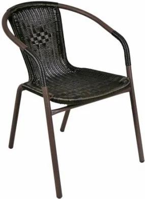 Ratanová stohovatelná zahradní židle, ocelový rám