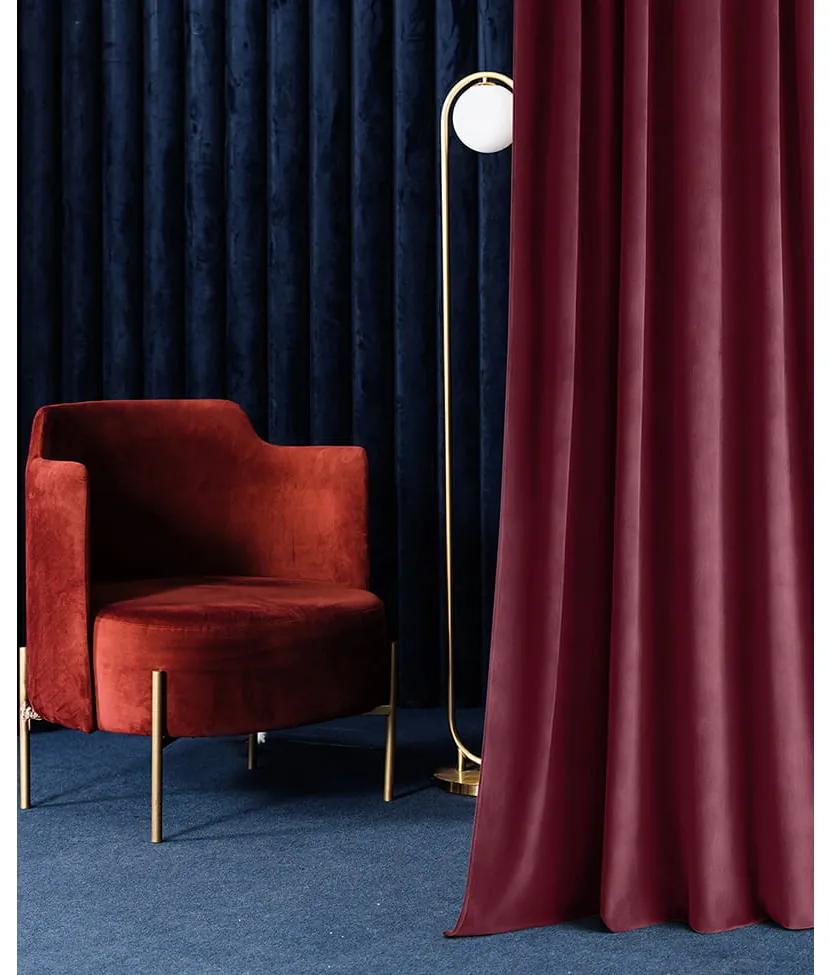 Room99 Hotový závěs na kroužcích CHARMY Jednobarevný Velurový Zatemňovací Barva: Béžová/Zlatá, Velikost: 140 x 260 cm