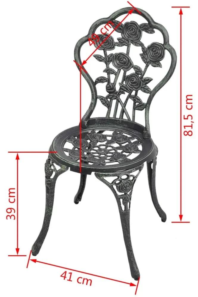 vidaXL Bistro židle 2 ks litý hliník zelené