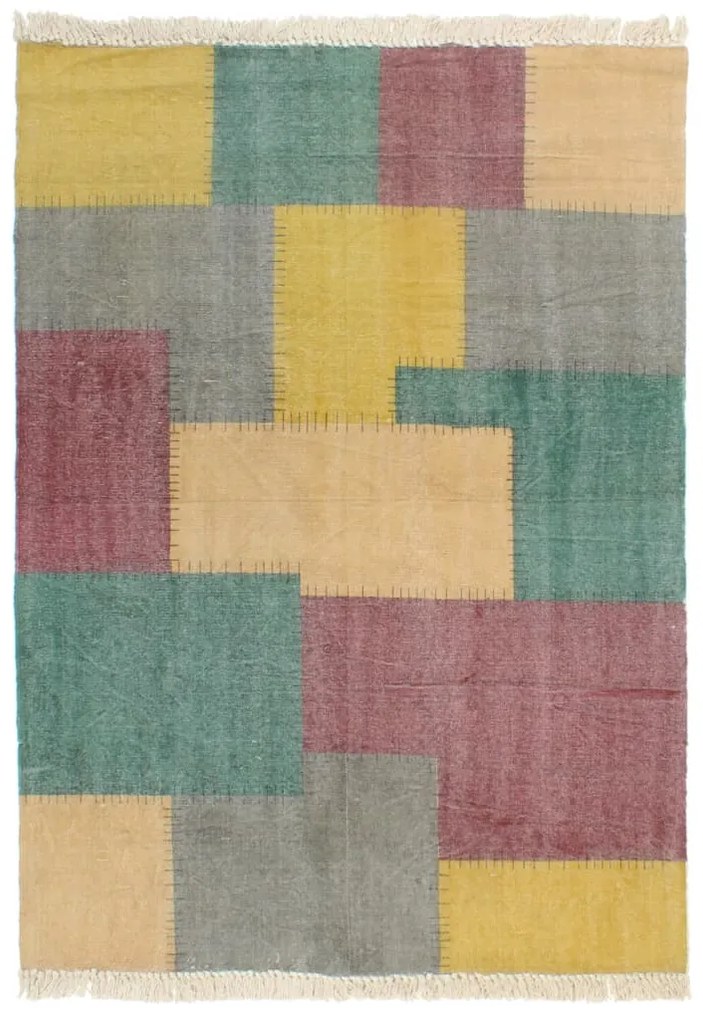 287553 vidaXL Ručně tkaný koberec Kilim bavlna 120 x 180 cm potisk barevný