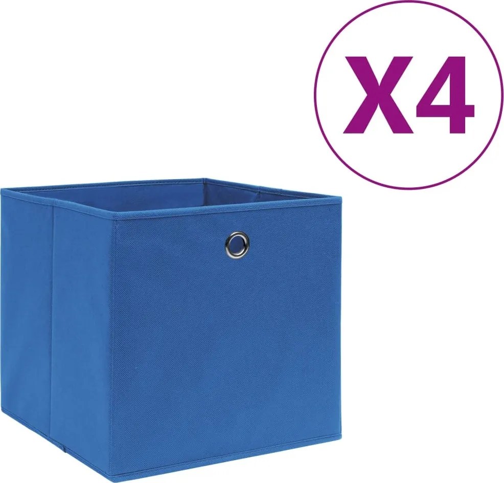 vidaXL Úložné boxy 4 ks netkaná textilie 28 x 28 x 28 cm [325188] Barva: Šedá