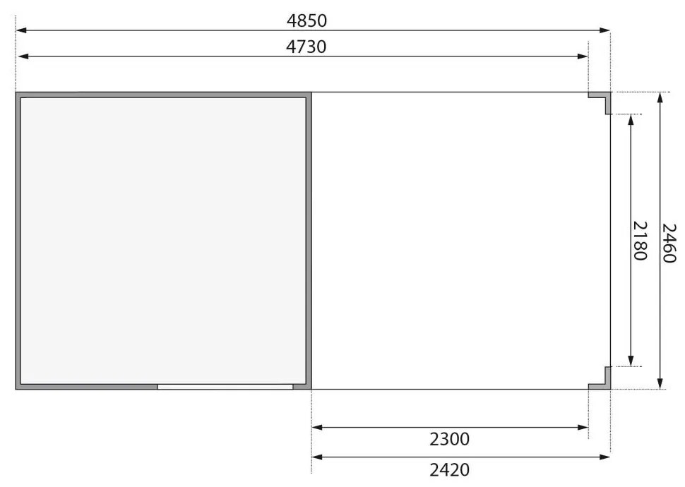 Dřevěný zahradní domek QUBIC 1 s přístavkem 240 Lanitplast