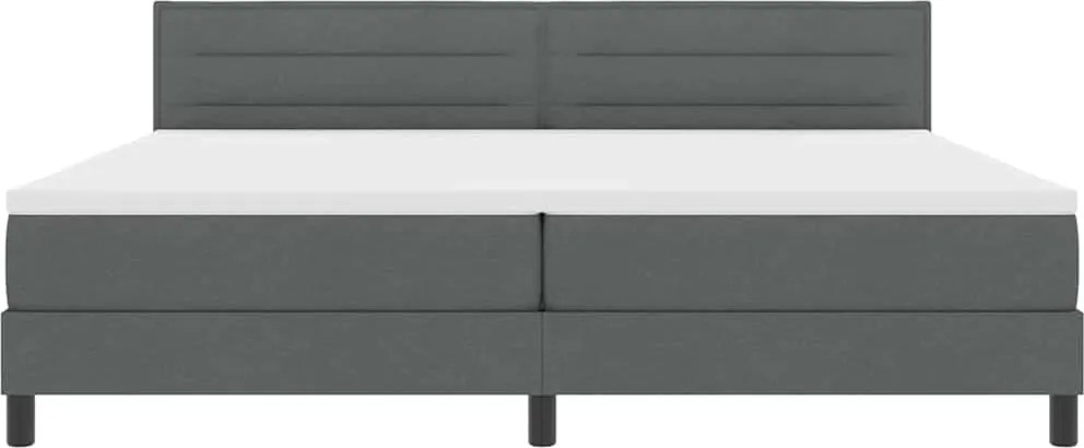 Postel s boxspringem s čelo Tmavě šedá 200 x 200 cm textil 3338637