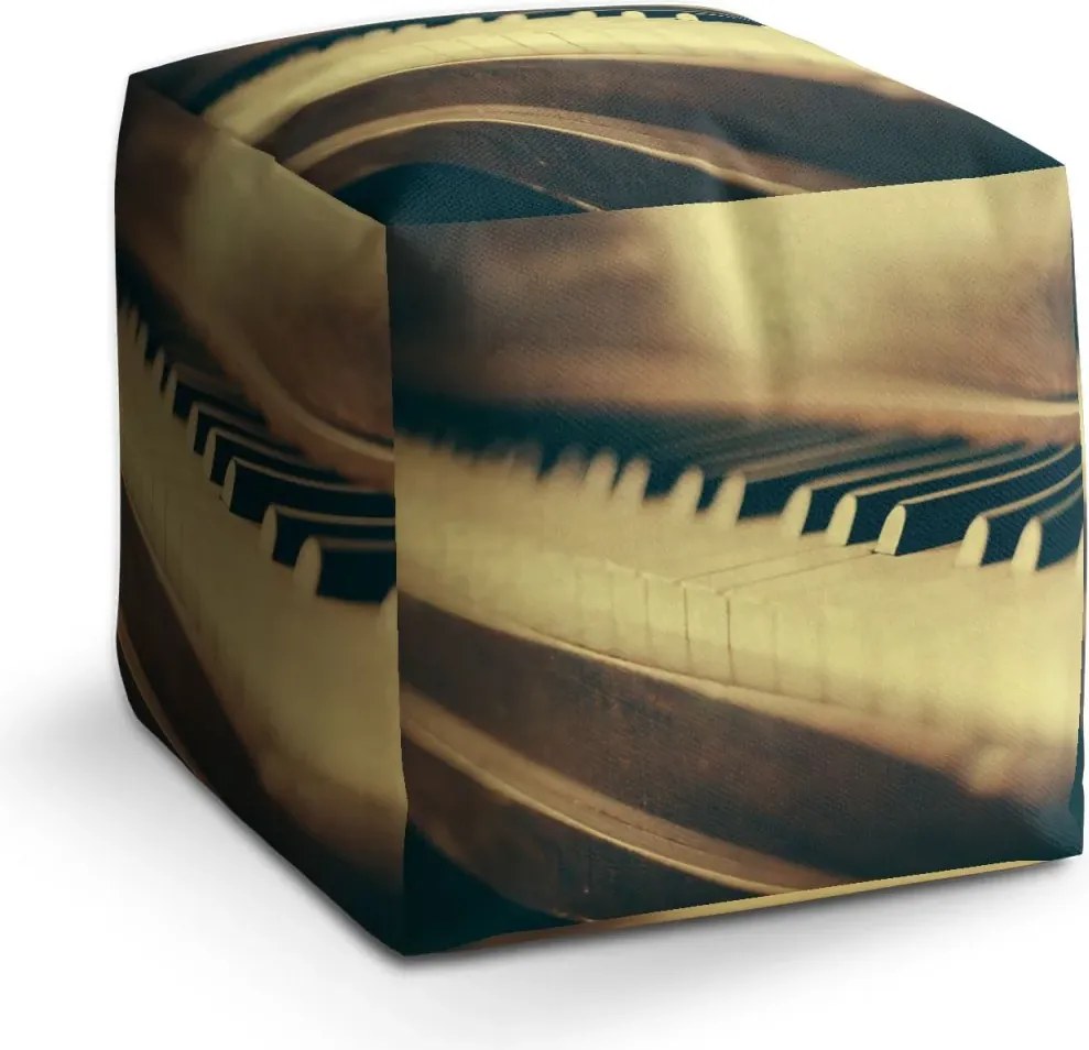 Sablio Taburet Cube Klávesy klavíru - 60x60x60 cm