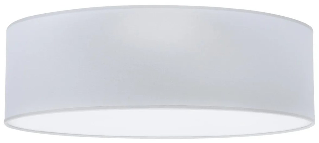 Stropní svítidlo Gaja, 1x světle šedé textilní stínítko, (bílé plexisklo), (fi 50cm)