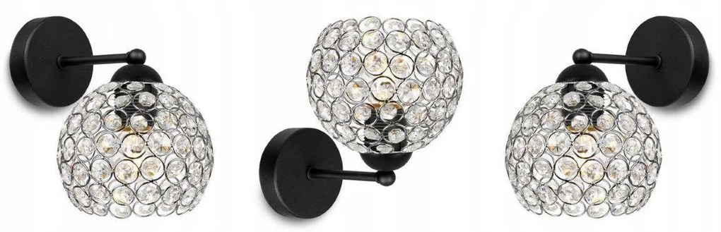 Nástěnné svítidlo Crystal 1, 1x stříbrné křišťálové stínítko