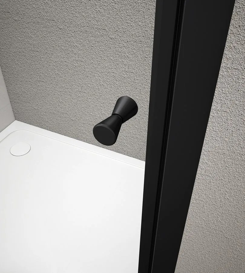 Aqualine Aqualine, ARLETA BLACK čtvrtkruhový sprchovací zástěna 800x800mm, čiré sklo, BLS800