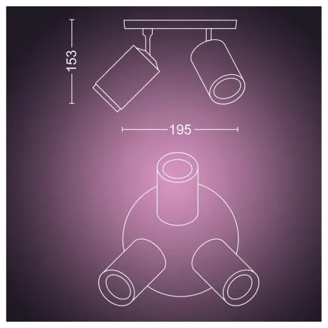 Philips - LED RGBW Stmívatelné bodové svítidlo Hue FUGATO 3xGU10/4,2W/230V černá