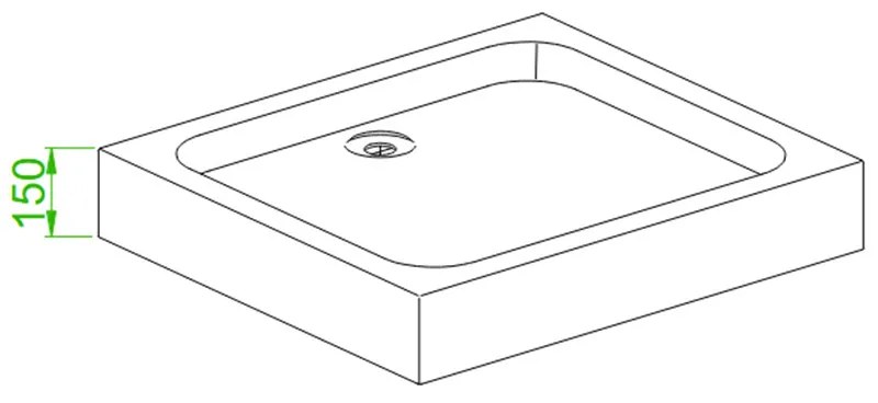 BPS-koupelny Obdélníková akrylátová sprchová vanička HYD-OSV-SXL04B 110x90 bílá