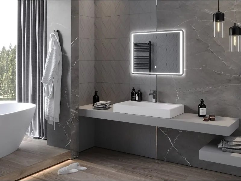 Mexen Zusa osvětlené koupelnové zrcadlo 80 x 60 cm, LED 6000K, antifog - 9808-080-060-611-00