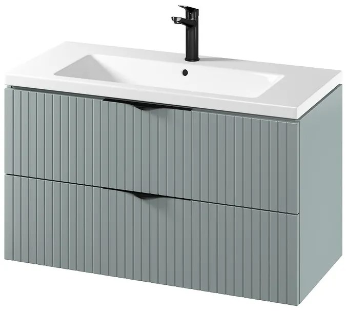 Cersanit Tirso, závěsná umyvadlová skříňka 994x447x572 mm + keramické umyvadlo, zelená matná, S801-546