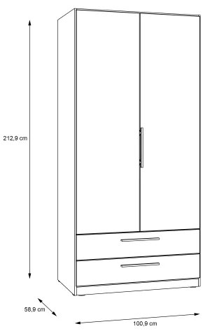 Šatní skříň MARO 100x213 cm dub artisan