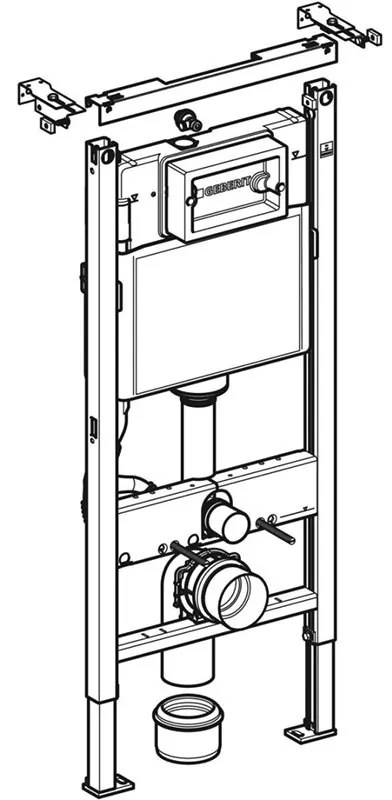 BPS-koupelny Podomítkový modul Geberit DuoFix s WC mísou MU-WH-TR-03 + ovládací tlačítko Delta 50 černá lesk
