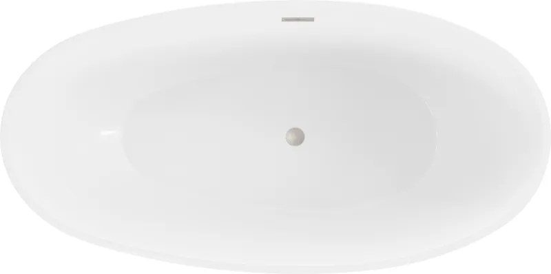 Mexen Bilbao, volně stojící vana 180 x 90 cm, bílá-černá, broušená ocel přepad, 51311809075-97