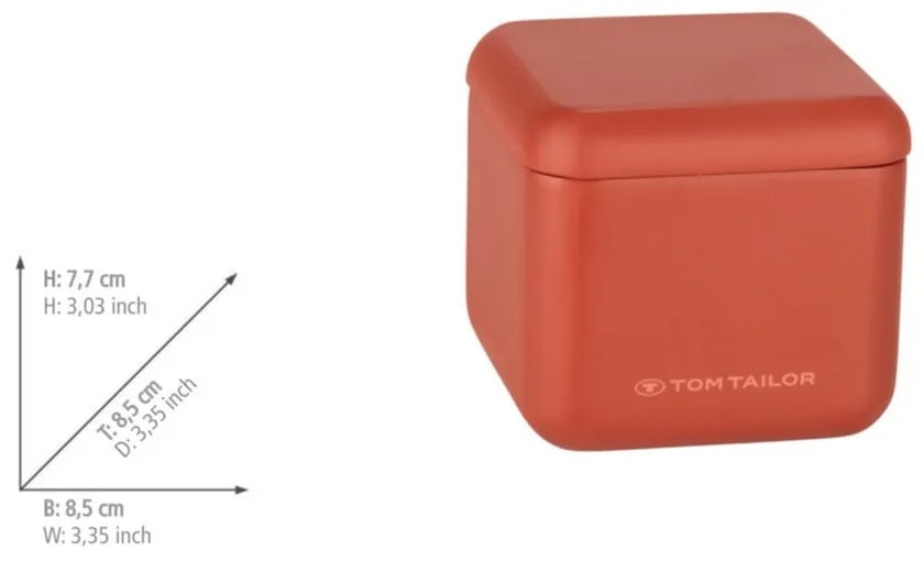 Oranžový koupelnový organizér na vatové tampony z polyresinu Tom Tailor T-Rounded – Wenko