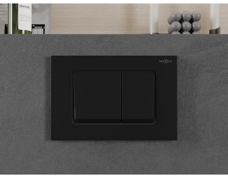 Mexen Fenix Air 10 XS, pneumatické dvojité tlačítko pro splachování, černá matná, 6A1003