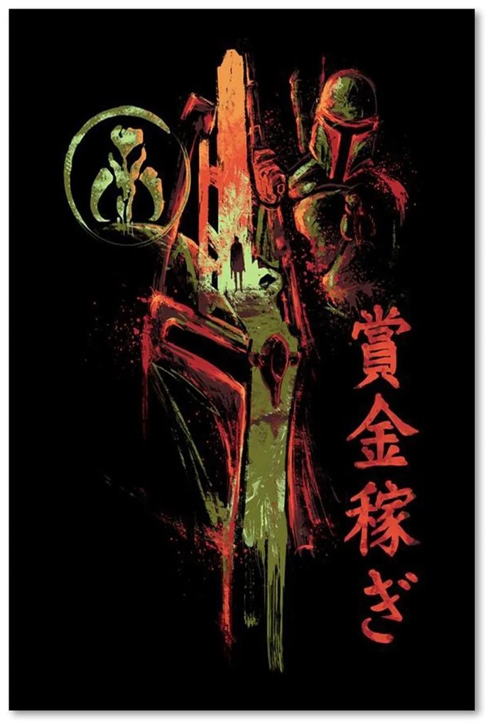Gario Obraz na plátně Star Wars, Mandalorian cesta a bojovník - Dr.Monekers Rozměry: 40 x 60 cm