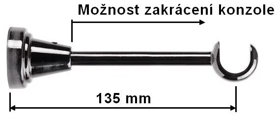 GARNÝŽE-HEBR Garnýž Cylinder onyx jednoduchá 140 cm
