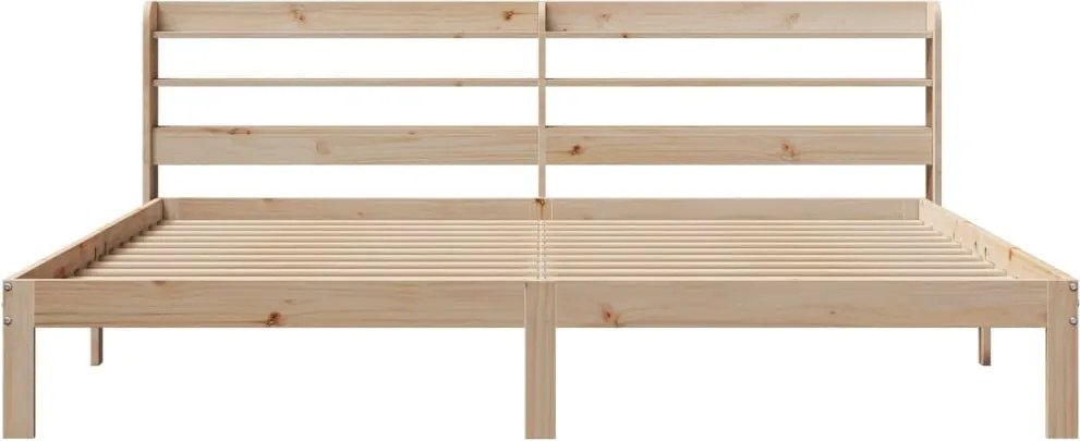 Rám postele s čelem 200 x 200 cm masivní borové dřevo 3306796