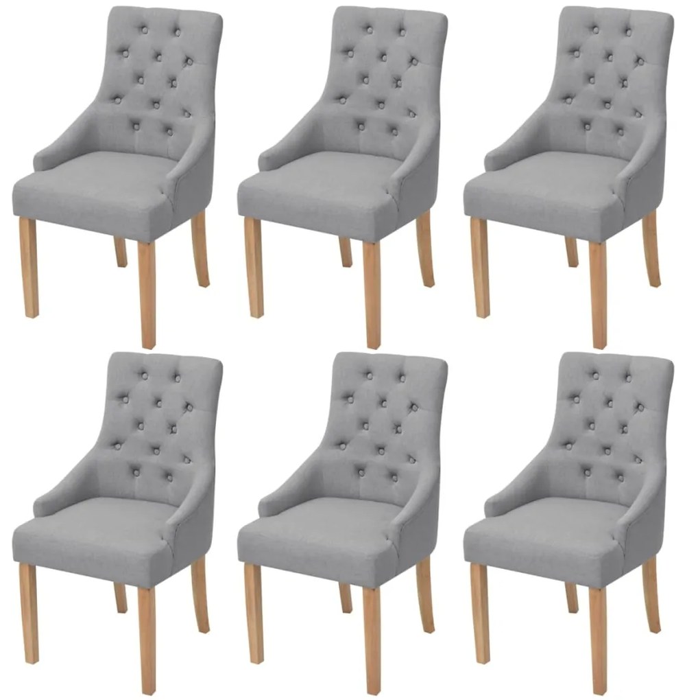 Jídelní židle 6 ks světle šedé textil 274422
