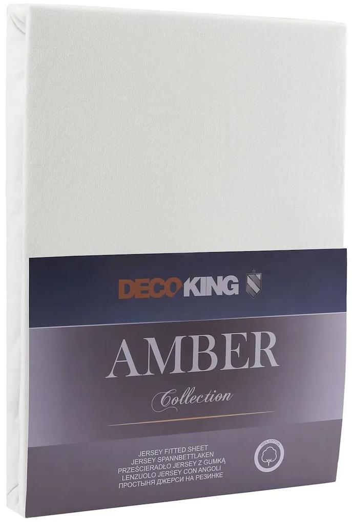 DecoKing Bavlněné jersey prostěradlo Amber bílé Deco king Rozměr prostěradlo DecoKing: 180-200x200 cm 30cm