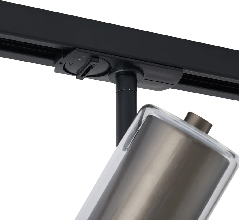 Moderní kolejnicový systém černý se 3 bodovými světly Gunmetal 1-fázový - Iconic Lloyd