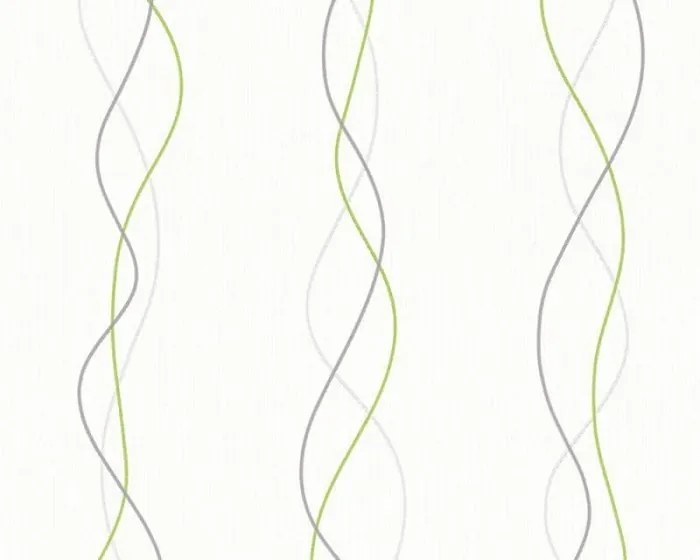 A.S. Création 94442-1 tapety na zeď OK 6 | 0,53 x 10,05 m | bílá, zelená, šedá vliesová tapeta na stěnu 944421