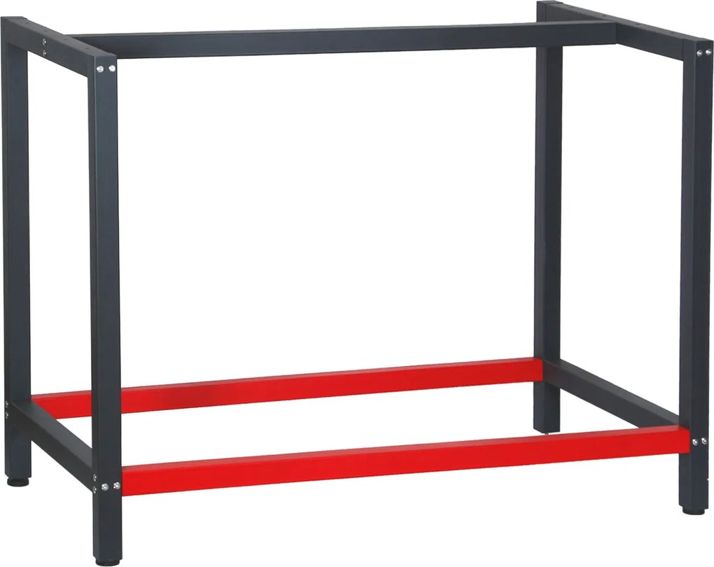 Pracovní stůl Wiltec – 100 × 57 × 81 cm, 200 kg, antracitová / červená (60834)