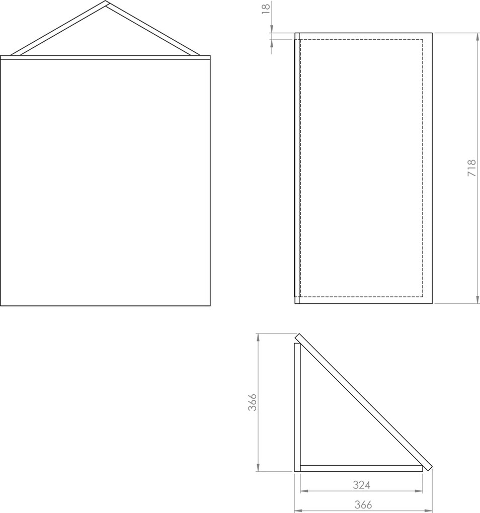 Aqualine Zoja Keramia Fresh rohová zrcadlová skříňka 37 x 72 x 37 cm bez osvětlení bílá 50352