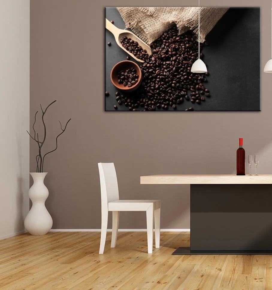 Jednodílný obraz kávová zrna Velikost (šířka x výška): 120x90 cm