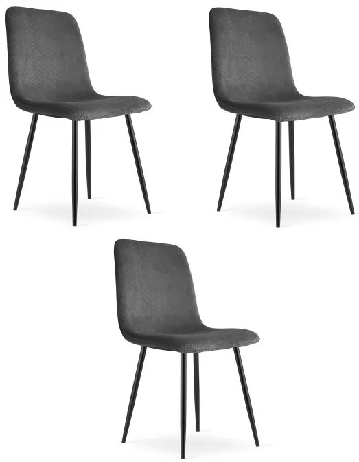 Set tří jídelních židlí RIFT šedé / černé nohy (3 ks)