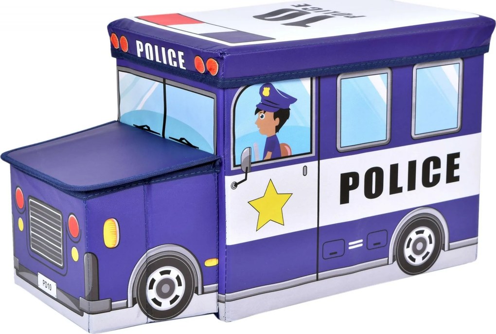 Skládací taburet / koš na hračky Policie