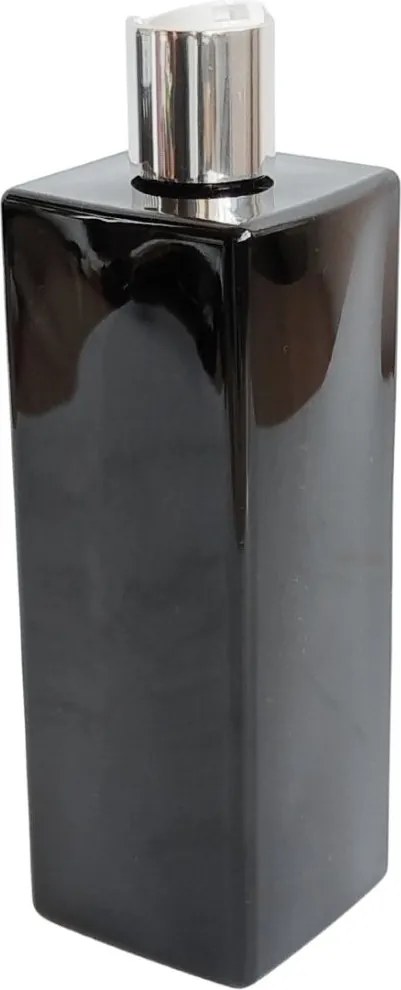 Dávkovač na mýdlo 500 ml černý s bílo-stříbrným DISC TOP LUNA