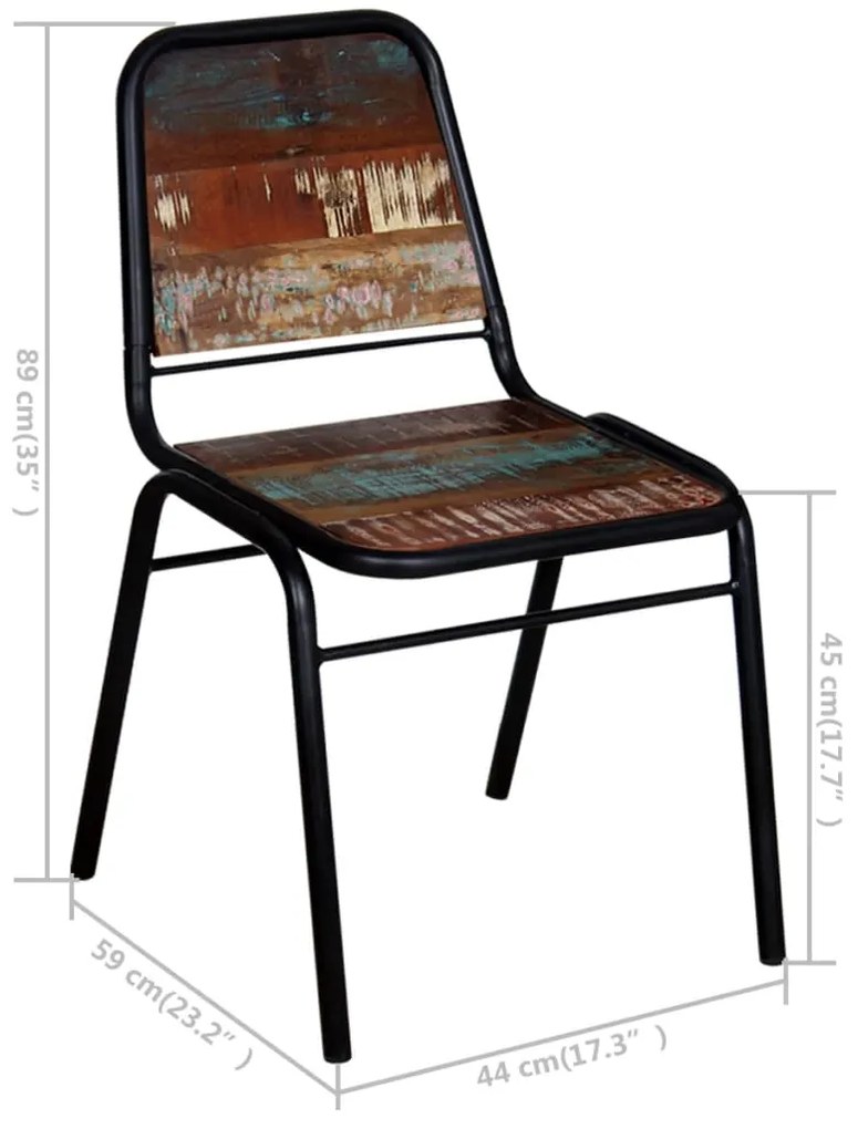 Jídelní židle 6 ks masivní recyklované dřevo - Default Title