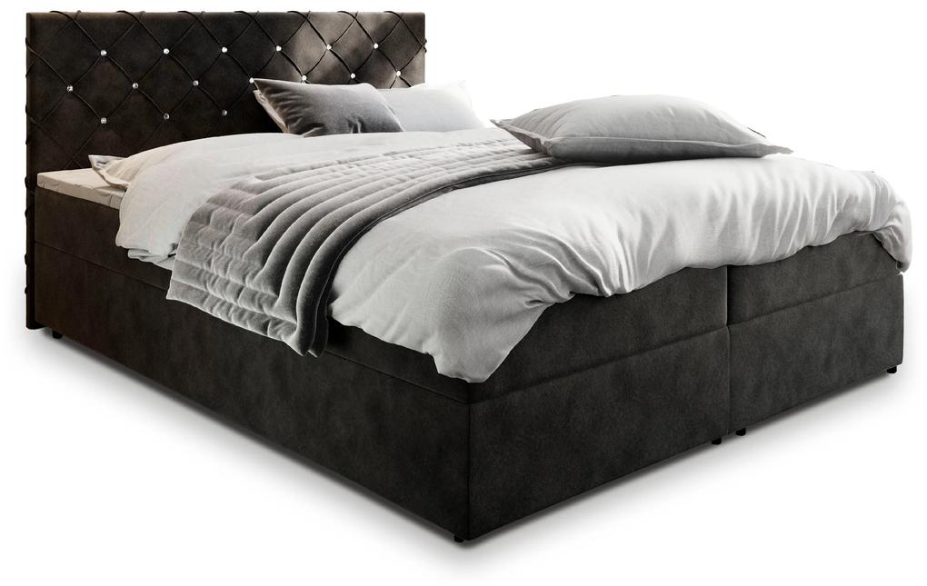 MSL Kontinentální čalouněná postel RIVOL (160 x 200 cm) Barva látky: MAGIC VELVET 2240