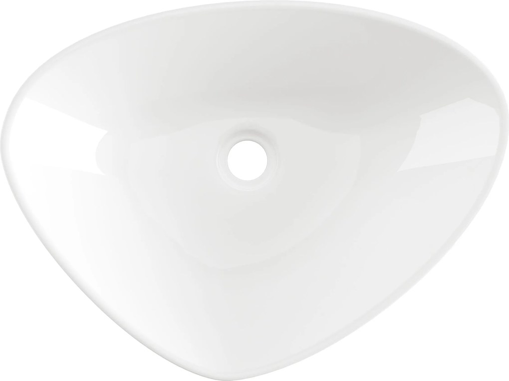Invena Trigono, asymetrické umyvadlo na desku 500x405, INV-CE-58-001-W