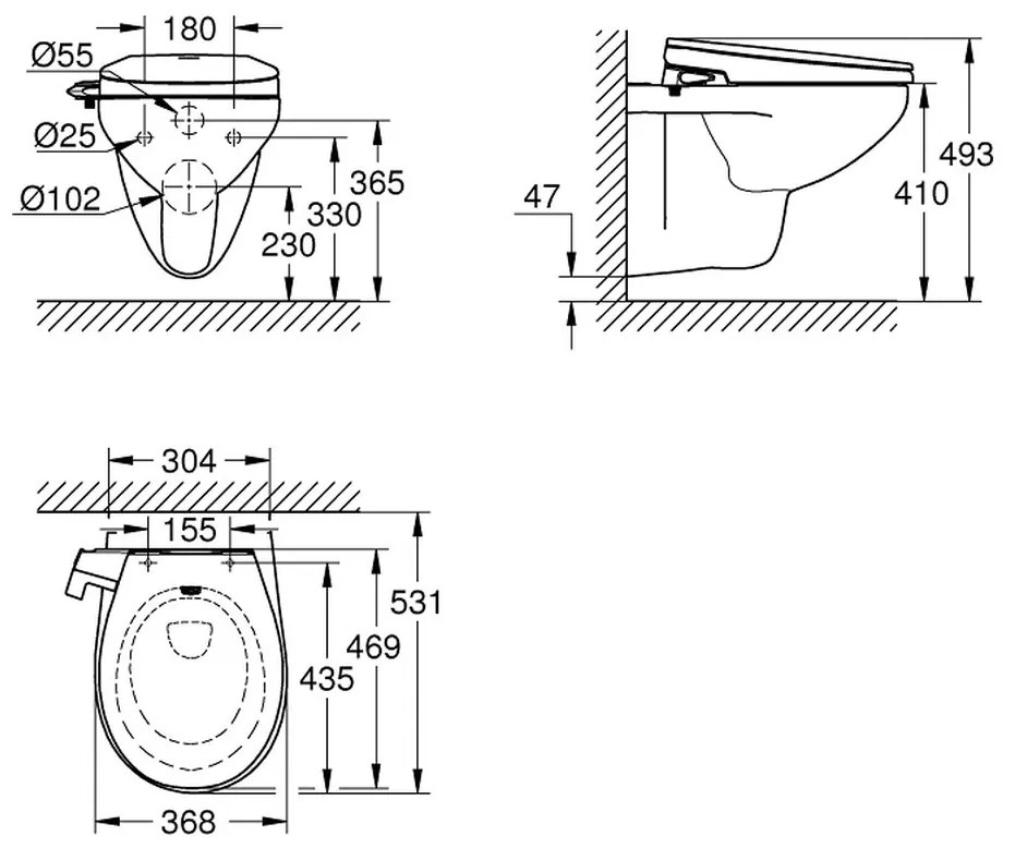 Grohe Bau Ceramic - Sprchový toaletní set 2-v-1, bílá 39651SH0