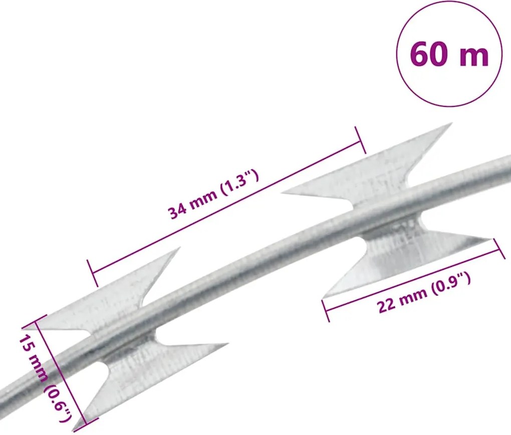 Žiletkový drát sepnutý BTO-22 pozinkovaná ocel 60 m 141811