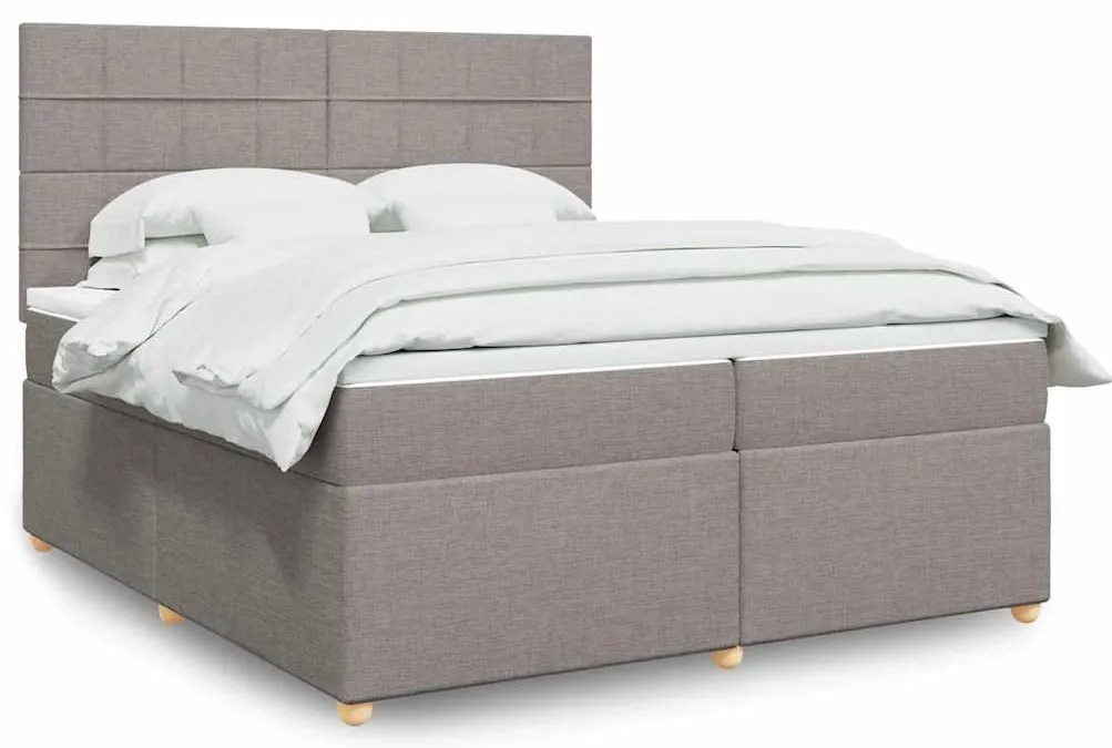 Box spring postel s matrací taupe 200x200 cm textil 3291391