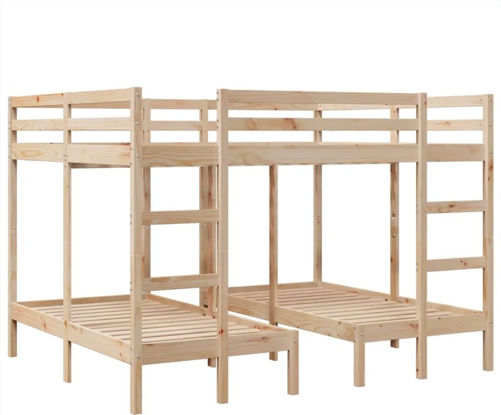 Rám trojité patrové postele 160x200/80x160 cm masivní borovice 3308580