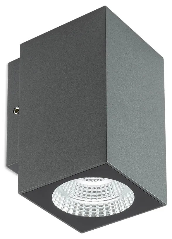 Redo 90085 Quad, šedé venkovní nástěnné svítidlo, 3W LED 3000K, výška 10,3cm, IP65