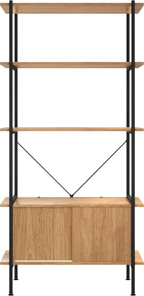 5patrový policový regál se skříňkou 80x40x163cm ocel a kompozit 336355