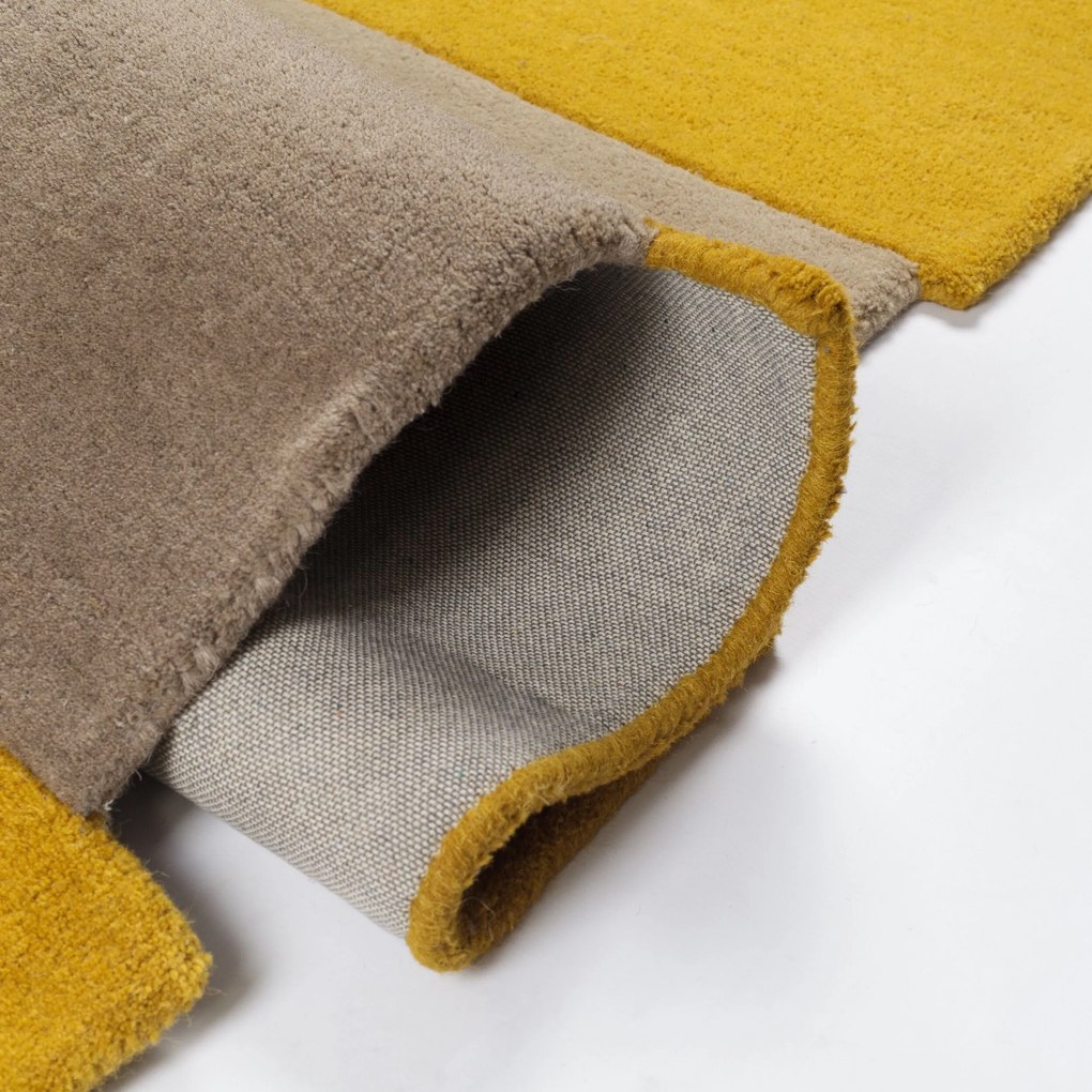 Flair Rugs, Běhoun Abstract Collage Ochre/Natural, 60x230, žlutá, chodba / předsíň