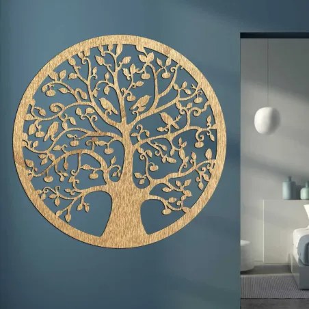 Dřevěný Strom života s ptáky | Luxusní dekorace na zeď | SENTOP PR0382