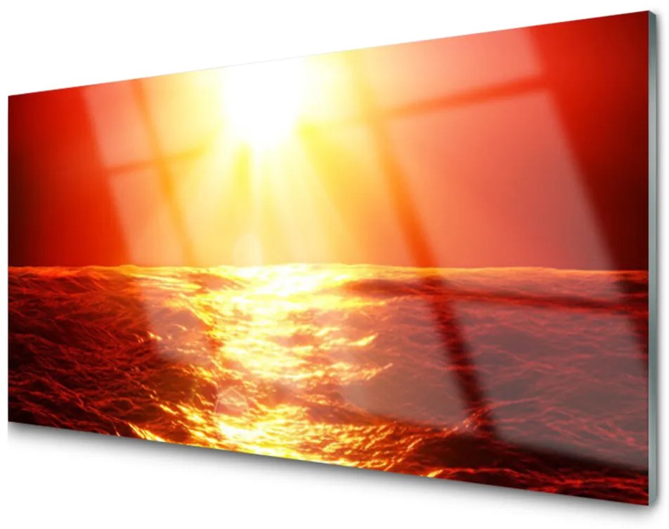 Skleněný obraz Západ Slunce Moře Vlna