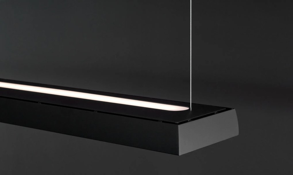 Závěsná lampa Slim Box Suspended LED 3000K s opálovým difuzorem ovládání osvětlení přes Bluetooth černá
