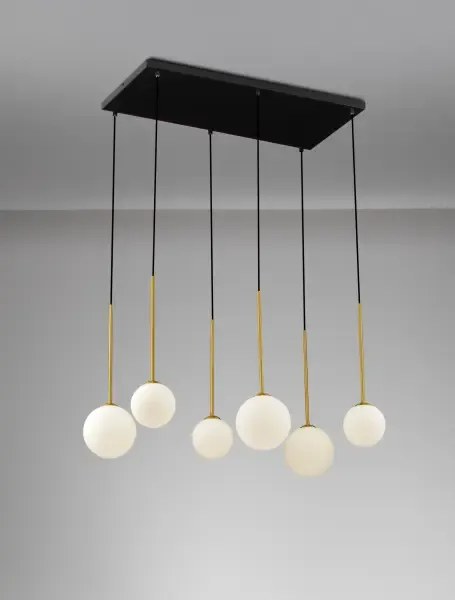 Satina zlato-černo-bílý moderní lustr Savoy