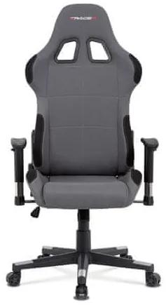 Autronic Kancelářská židle Kancelářská židle houpací mech., šedá + černá látka, plast. kříž (KA-F05 GREY)